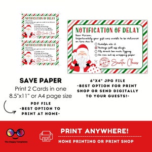 EDITABLE Notification of Delay Label | Christmas Gift Delay ...