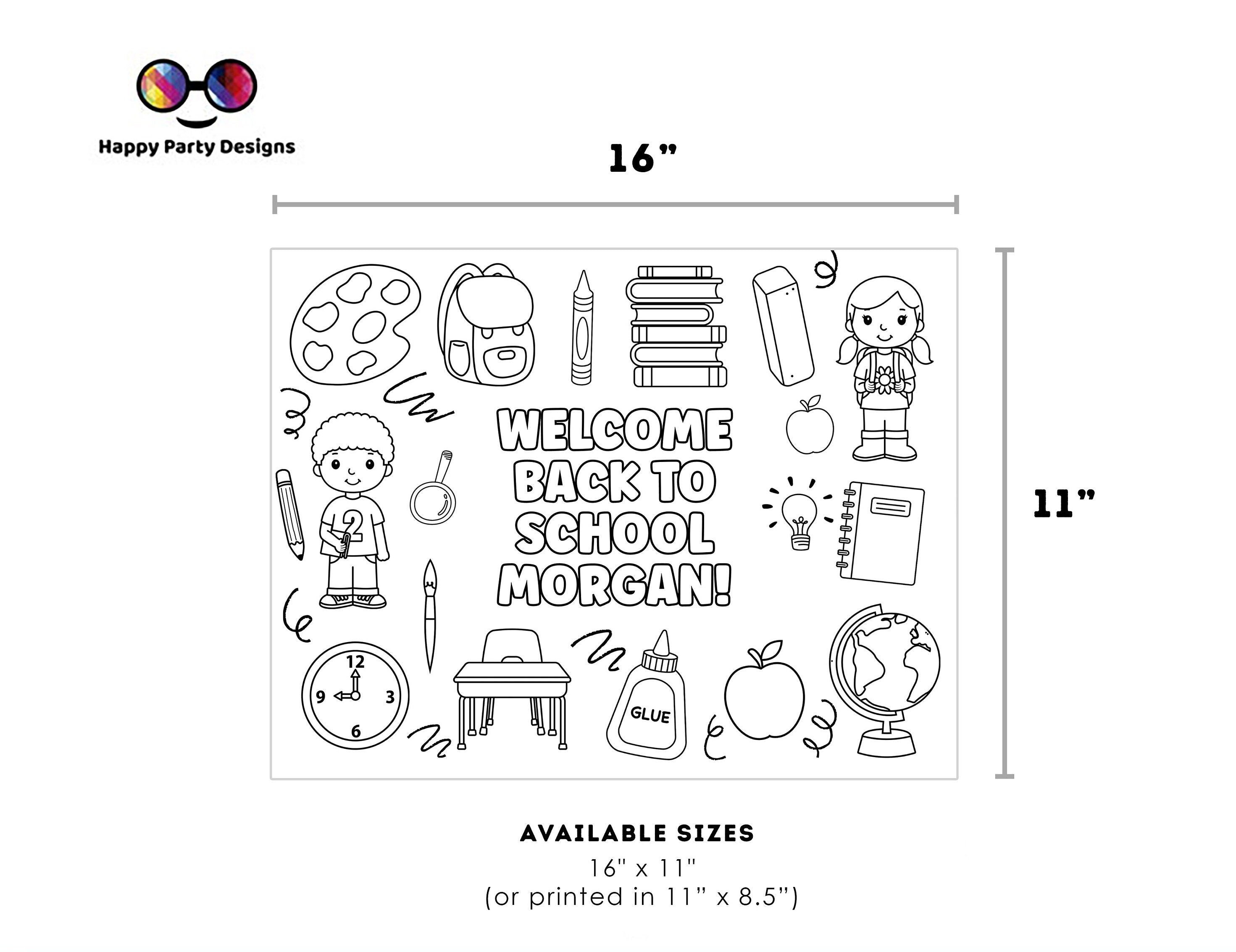 Editable Back to School Coloring Page Welcome Coloring Page - Etsy