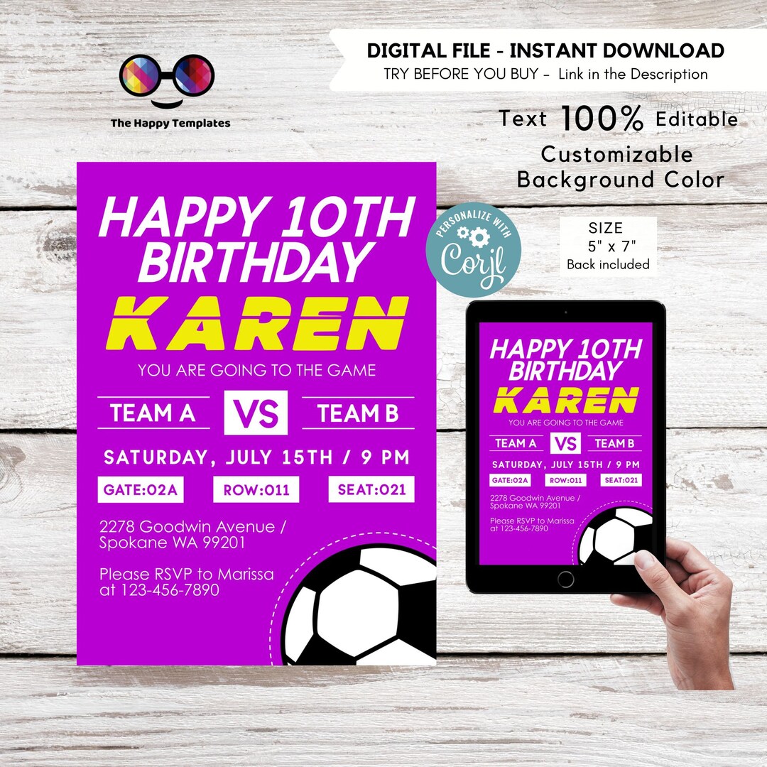 Soccer Birthday Invitation Soccer Theme Birthday Party Etsy Soccer Birthday Invitation Soccer Theme Birthday Party Etsy