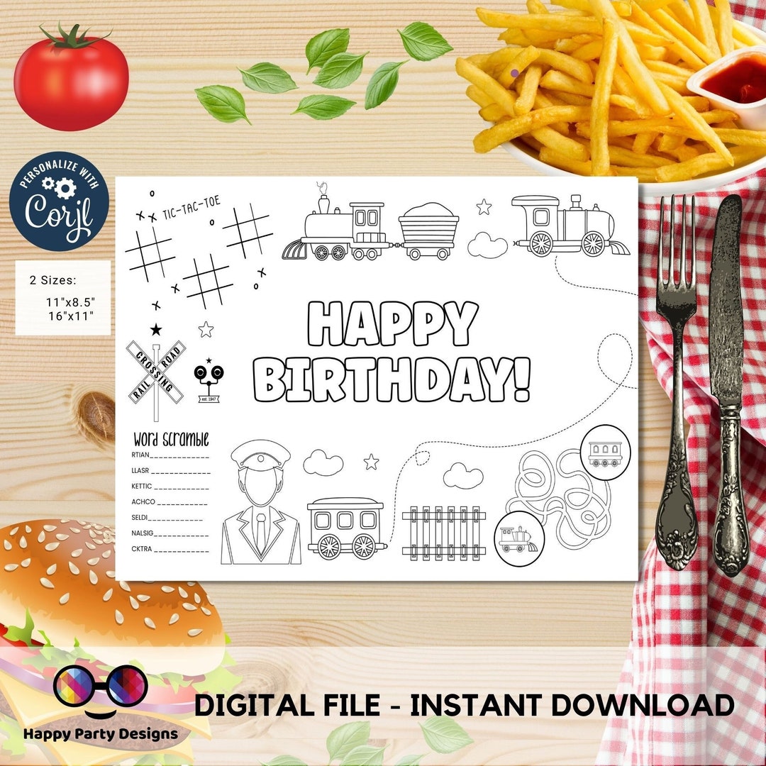 Editable Train Printable Activity and Coloring Activity Page | Any Age ...