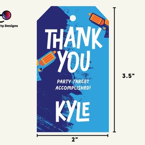 EDITABLE Dart Gun Favor Tags | Boy Birthday Favor Labels | Dart Gun ...