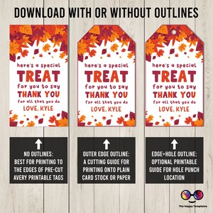 Appreciation Editable Favor Tags | Treat Thank You Tags | Sweet ...