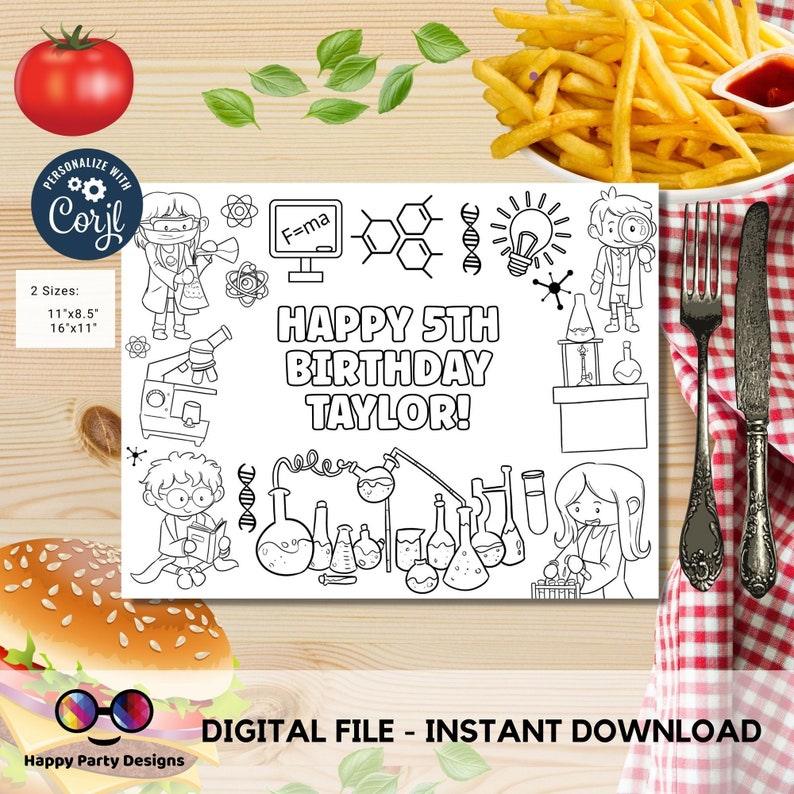 Editable Science Coloring Page Mad Scientist Coloring Page - Etsy