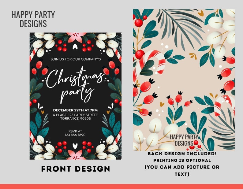 Editable Holiday Party Invitation | Christmas Party Printable Invite ...