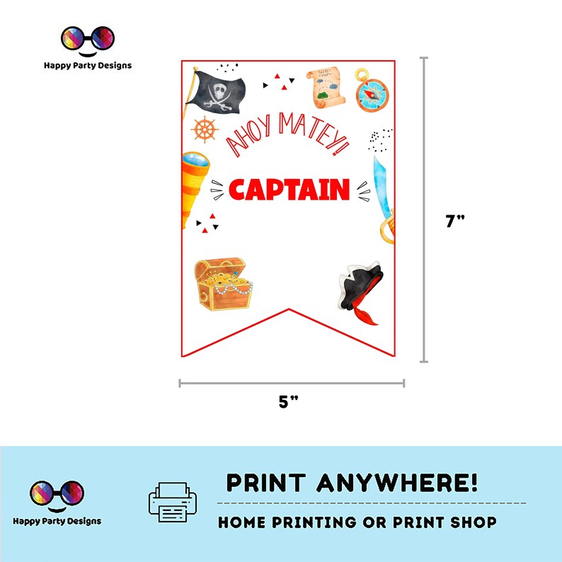 Pirates Happy Birthday Banner Pirates Party Birthday - Etsy