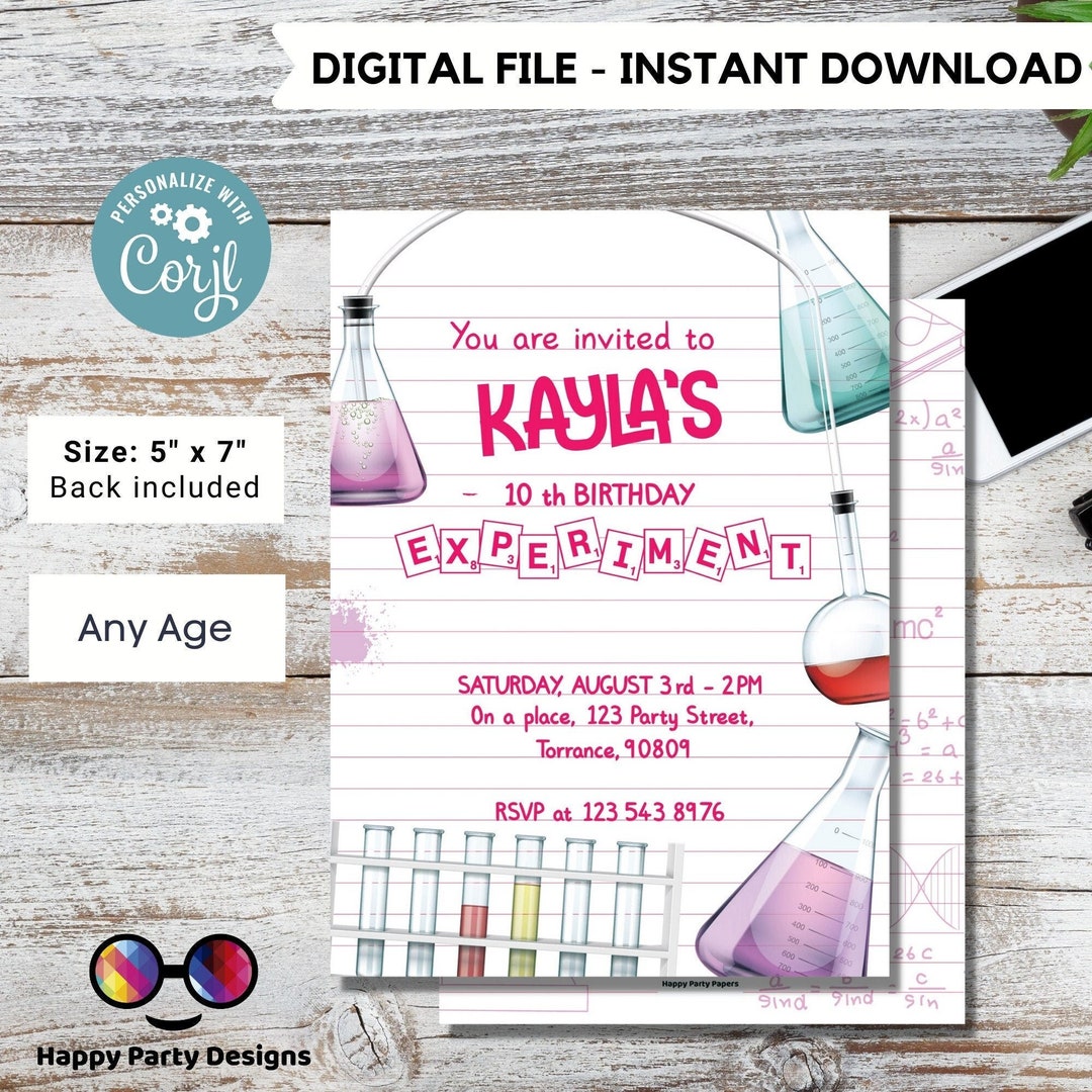 Science Party Invitation | Mad Scientist Invitations | Birthday Girl ...