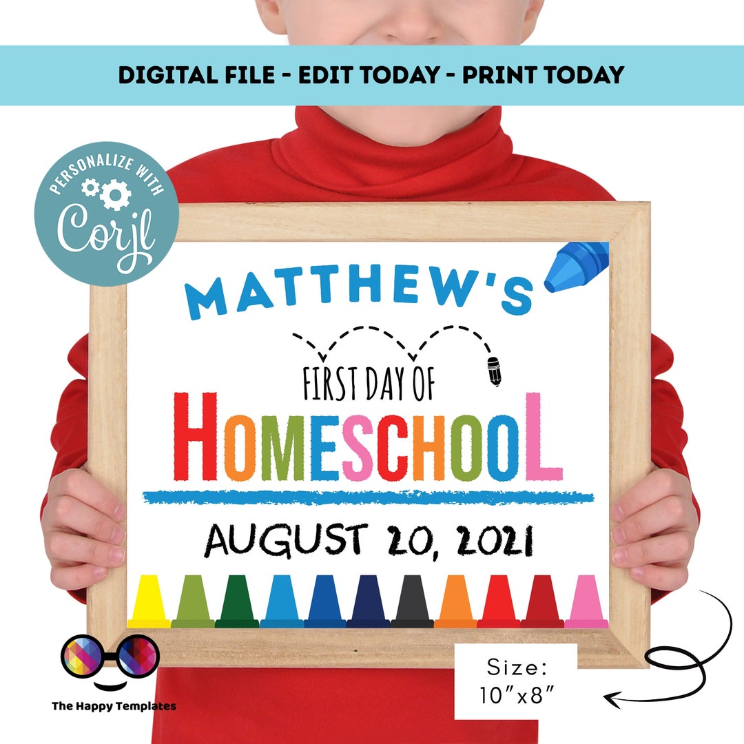 Editable First Day of Homeschool | Homeschooling Sign | 1st Day of ...