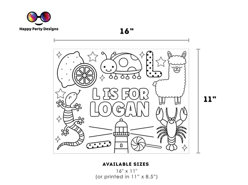 Editable Name Coloring Page | L is for | Personalized Name Alphabet ...