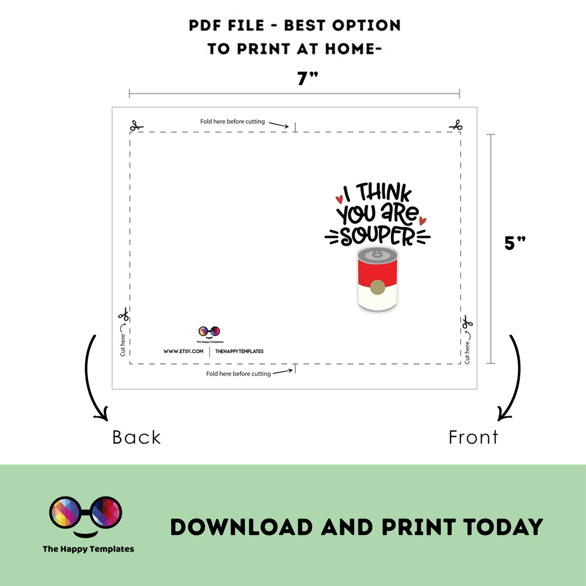 Printable I Think You Are Souper Greeting Card | Card for a Friend ...