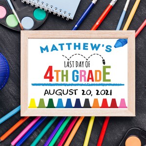 Editable Last Day of 4th Grade | Forth Grade Sign | Last Day of 4th ...