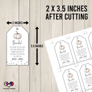 Editable White Pumpkin Favor Tags | Pumpkin Thank You Tags ...