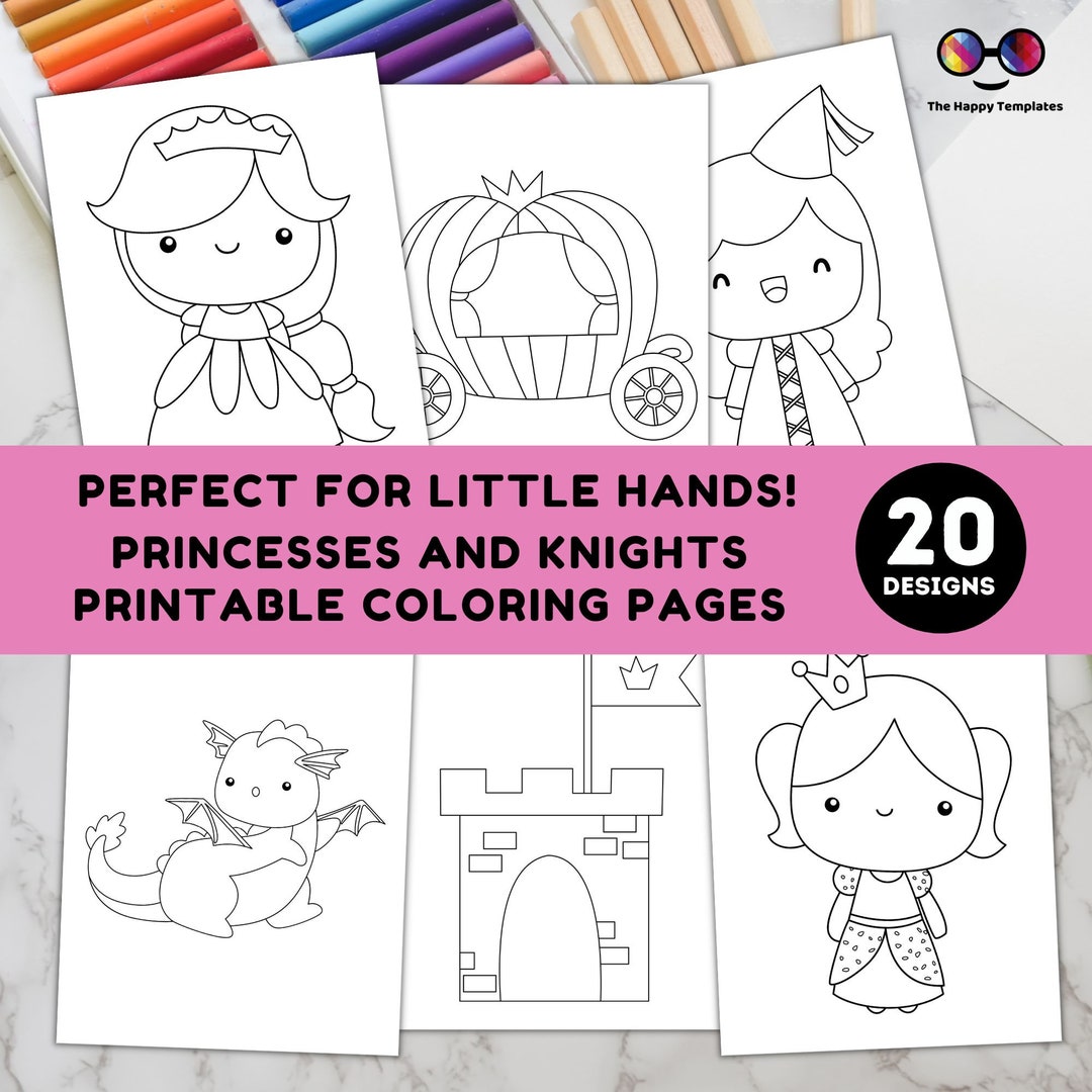Princess and Knight Printable Coloring Pages | for Kids | Coloring ...