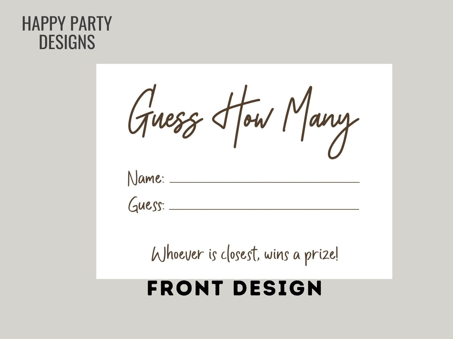 Editable Guessing Game Cards Printable Guess Cards Baby Shower Guessing ...