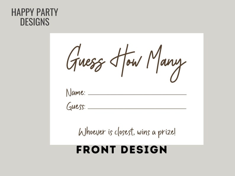 Editable Guessing Game Cards Printable Guess Cards Baby - Etsy Australia