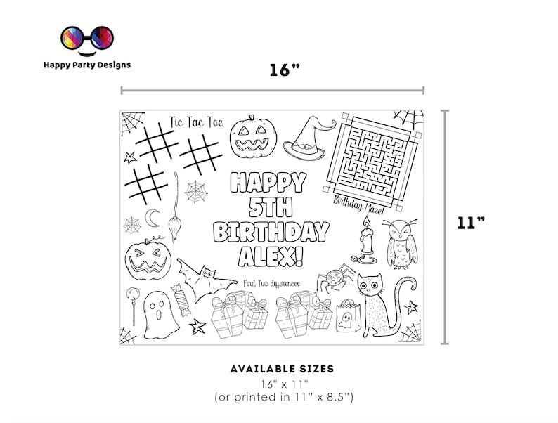 Editable Halloween Party Coloring Page Halloween Coloring - Etsy