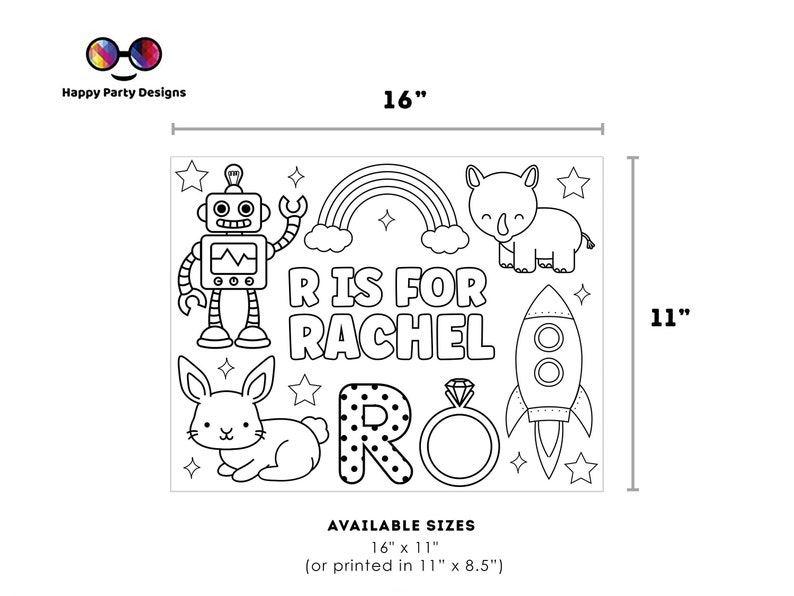 Editable Name Coloring Page | R is for | Personalized Name Alphabet ...