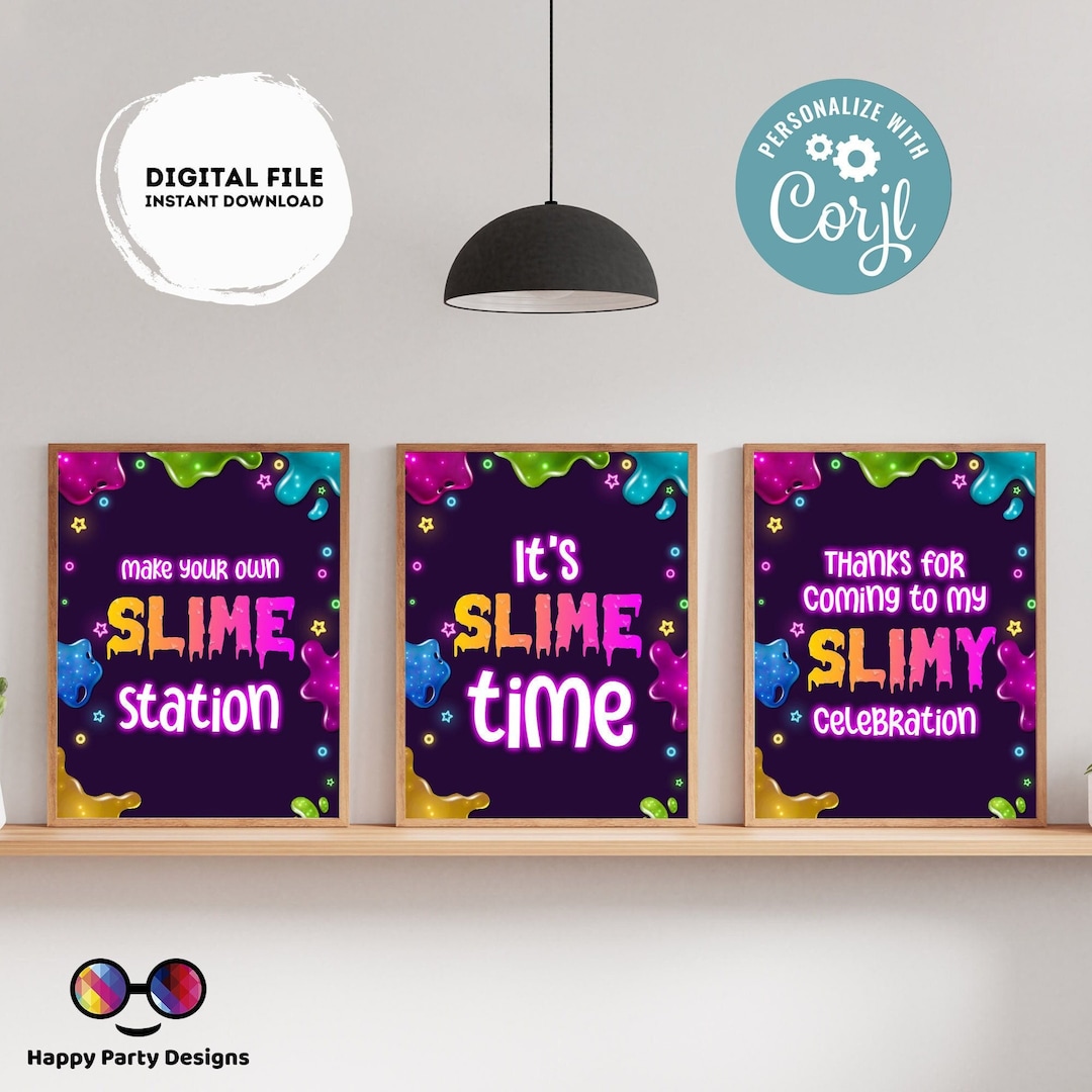 Slime Sign | Editable Slime Sign | Butterfly Birthday | Slime Birthday ...