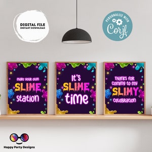 Slime Sign | Editable Slime Sign | Butterfly Birthday | Slime Birthday ...