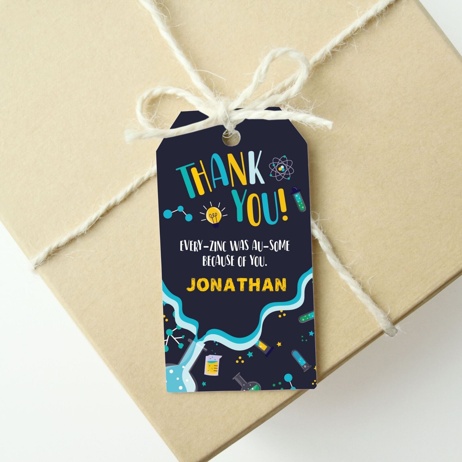 Editable Science Birthday Thank You Gift Tags | Mad Scientist Favor ...