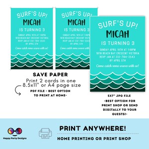 Ocean Invitation | Minimalist Ocean Themed Birthday Party Invitation ...