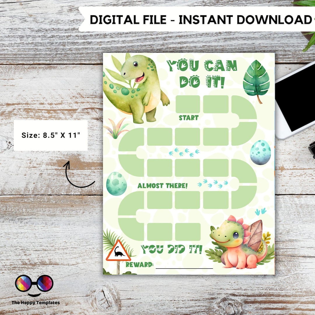 Printable Dinosaur Training Reward Chart | for Toddler and Little Kids ...