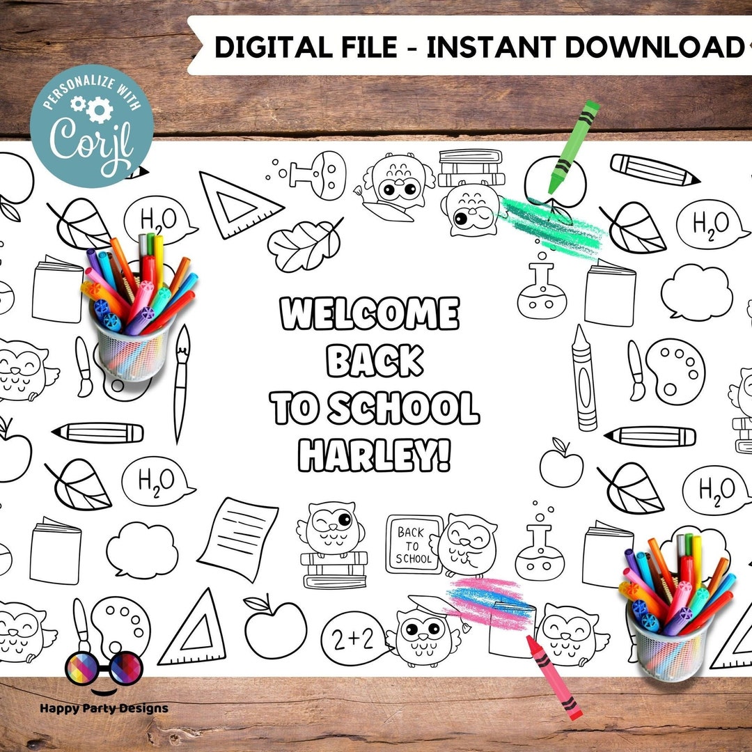 Back to School Owls XL Table Runner | Editable Back to School Poster to ...