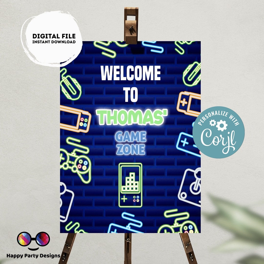 Editable Video Gamer Welcome Sign | Digital Video Gamer Printable ...