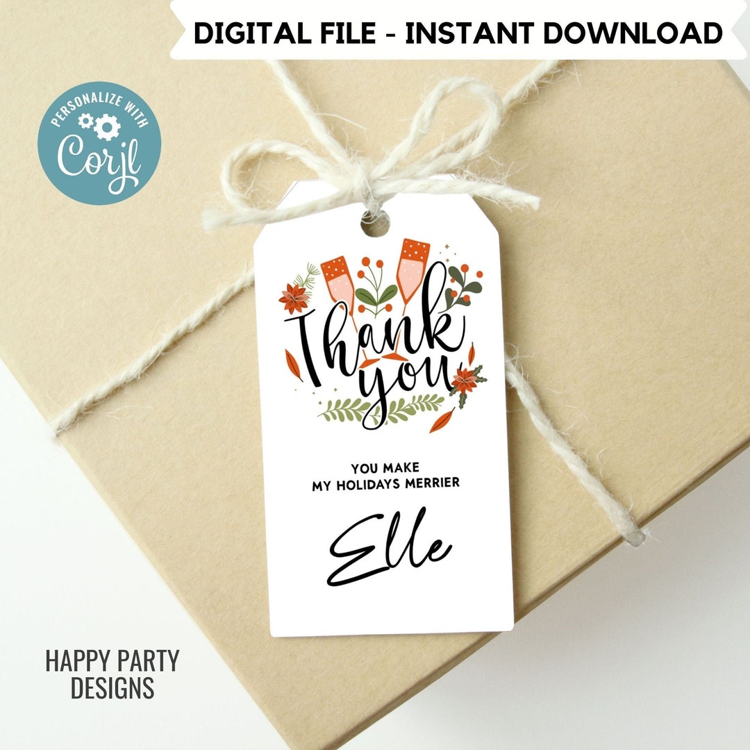 Editable Christmas Party Thank You Tag | Christmas Printable Thank You ...