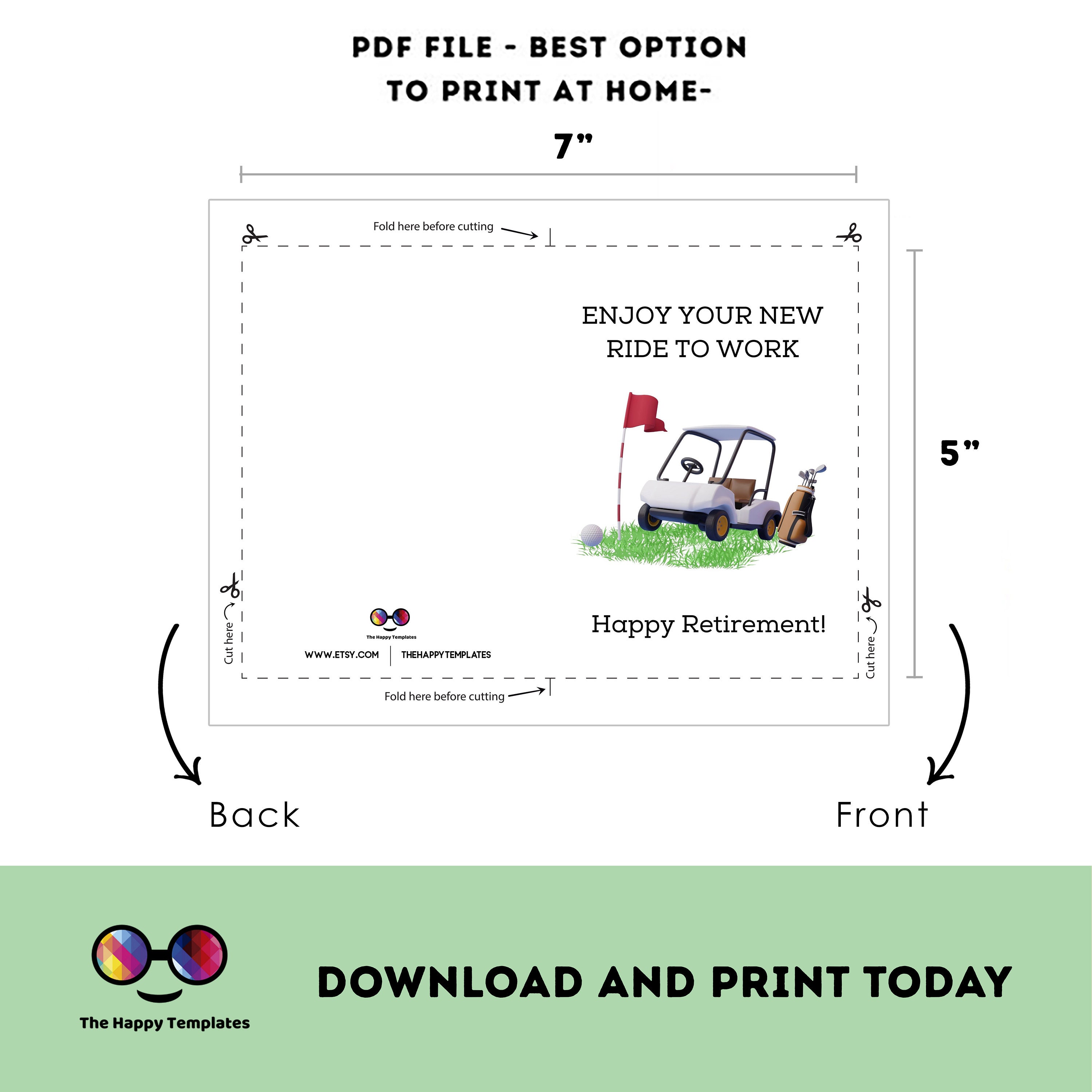 PRINTABLE Enjoy Your New Ride to Work Greeting Card| Retirement ...