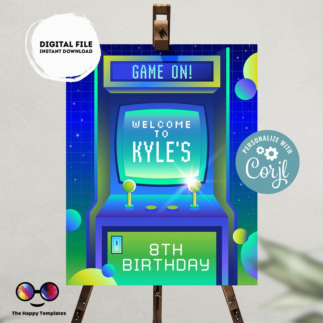 Editable Welcome Sign Neon Glow in the Dark Welcome Sign Arcade Welcom ...