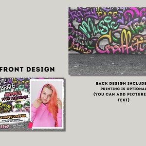 Editable Graffiti Invitation With Photo | Digital Graffiti Printable ...