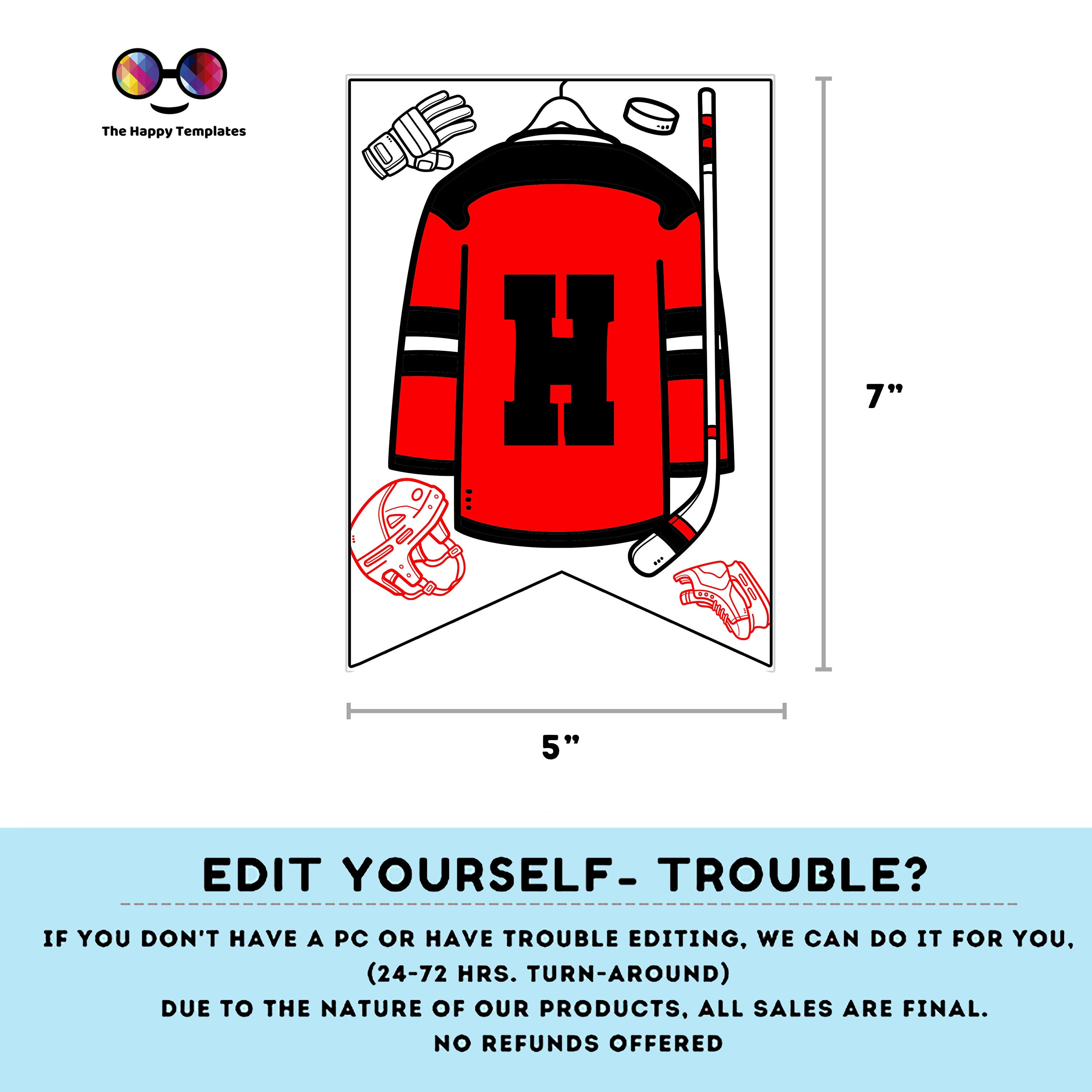 Editable Birthday Banner Printable Birthday Hockey Banner - Etsy