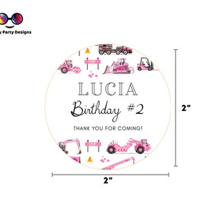 Editable Under Construction Round Favor Tags | Trucks Favor Tags ...