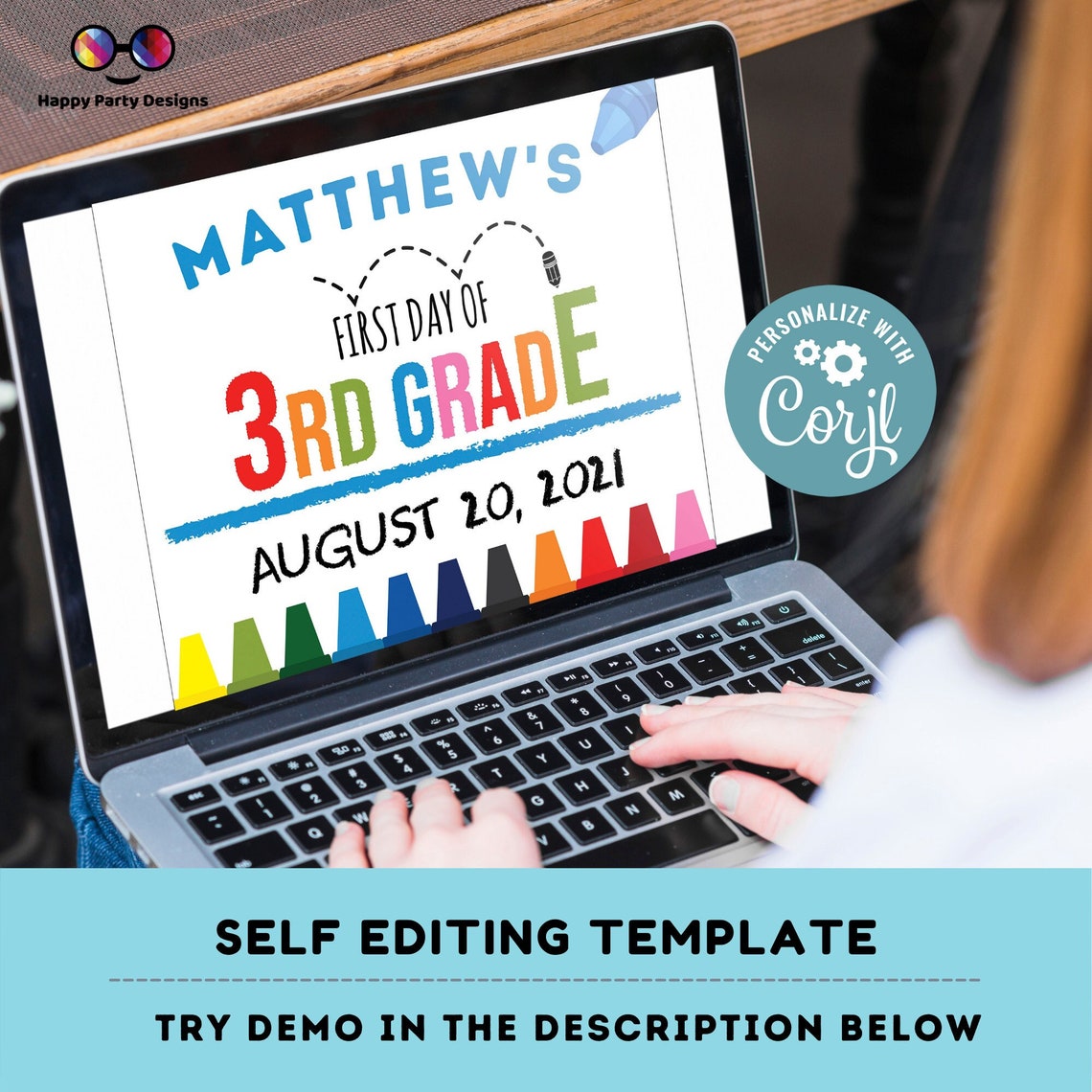 Editable First Day of 3rd Grade Third Grade Sign 1st Day - Etsy