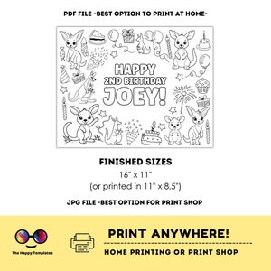 Editable Kangaroo Coloring Page | Any Age | Australian Animals Birthday ...