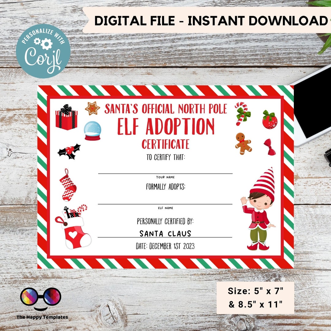EDITABLE Elf Adoption Letter | Elf Certificate Adoption Letter | From ...