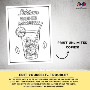 Editable Lemonade Coloring Pages | Found Her Main Squeeze | Lemon Party ...