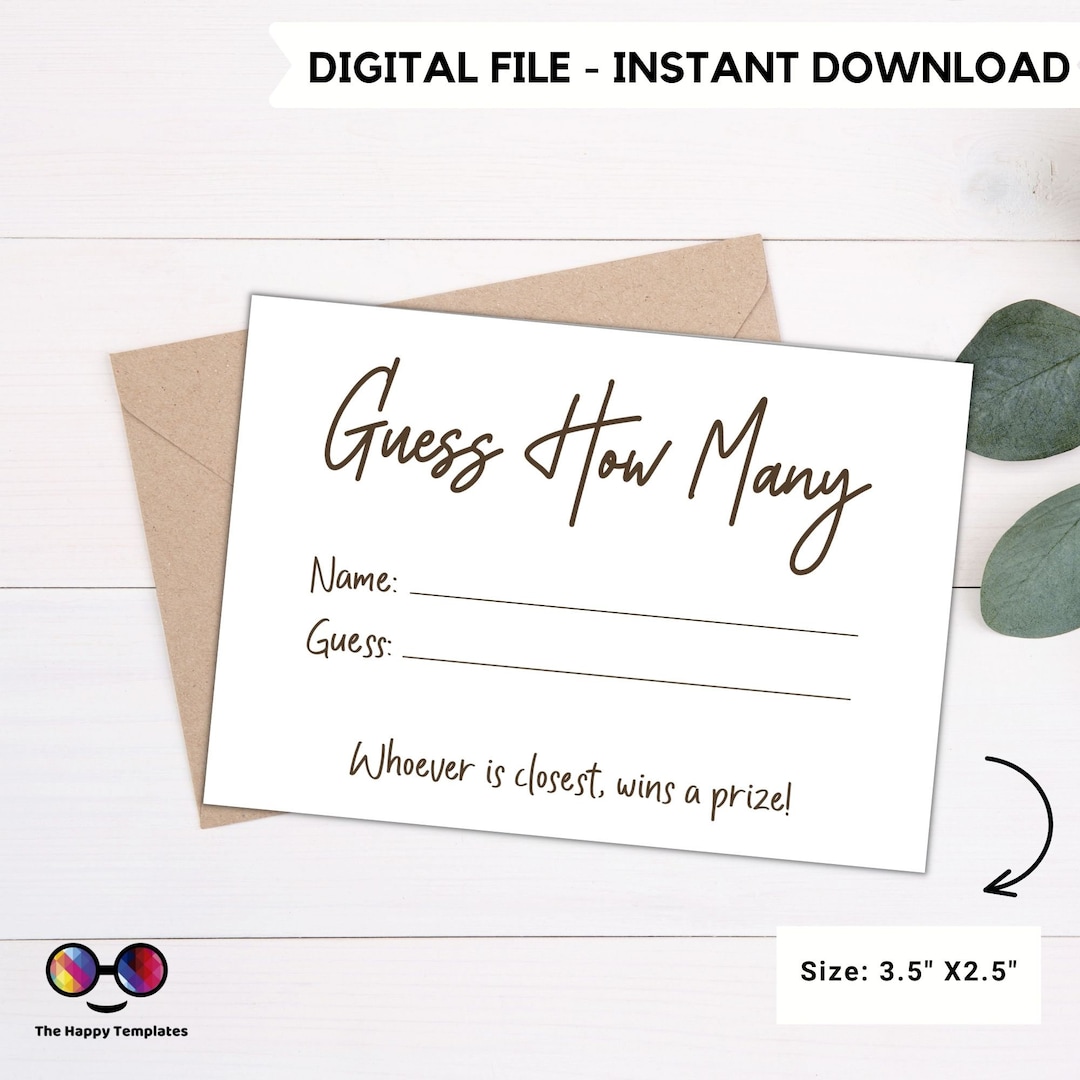 Guessing Game Cards 3.5x2.5" | Non-editable | Instant Download| 8 ...