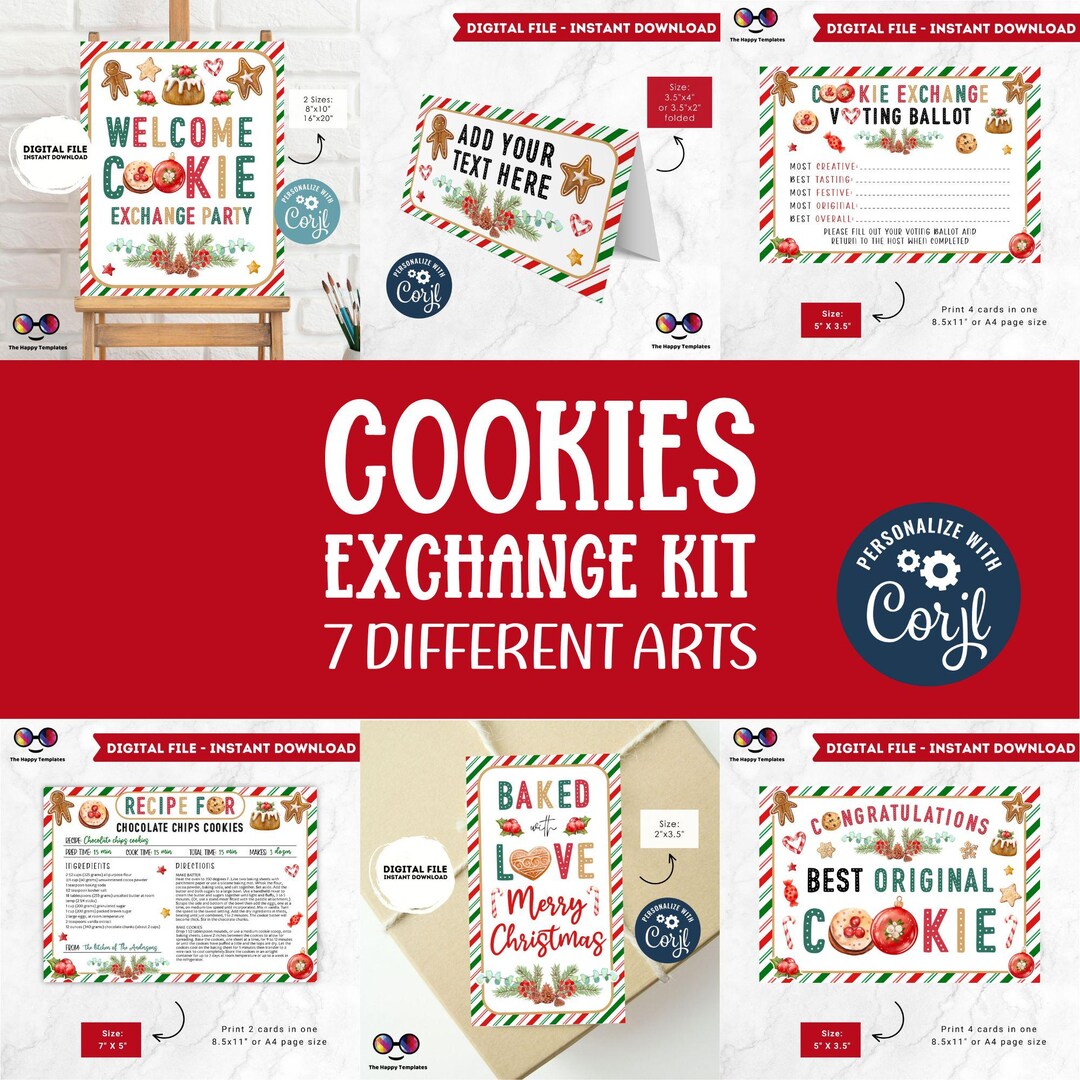 Cookie Exchange Kit Party Sign | Christmas Party Welcome Sign ...