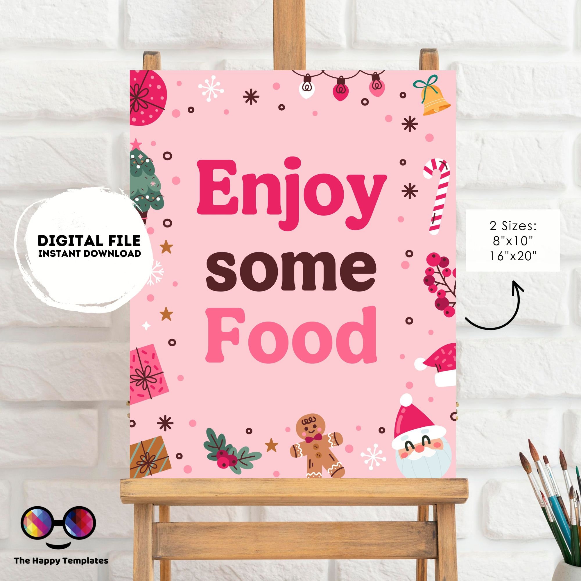 Enjoy Some Food Sign | Welcome Sign | Christmas Party Welcome Sign ...