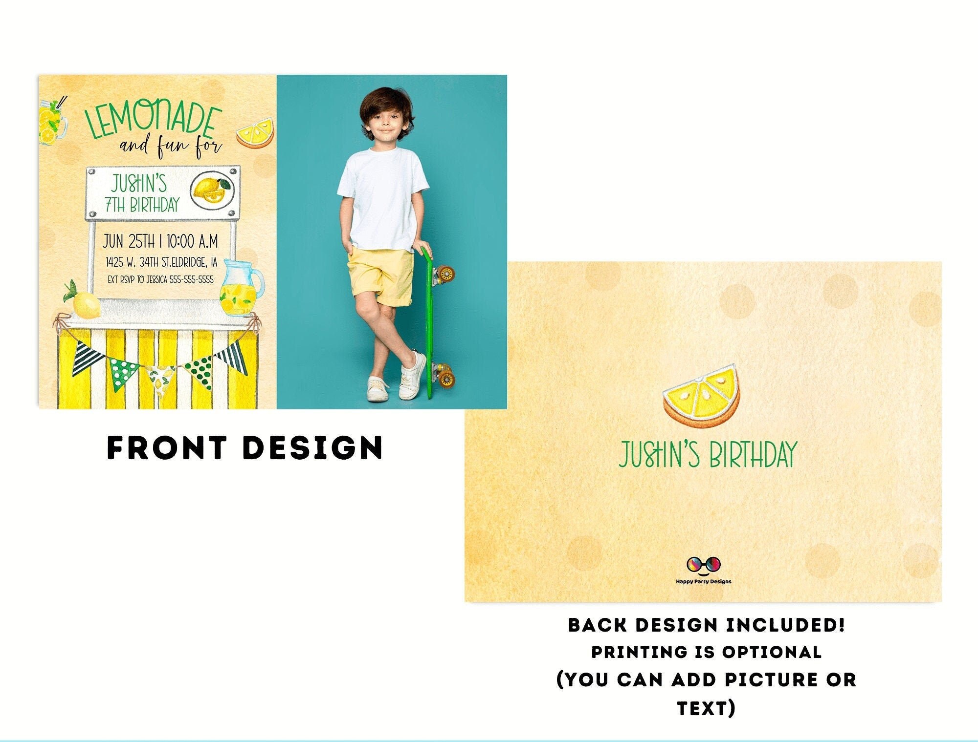 Editable Lemonade Invitation With Picture | Lemonade Birthday ...