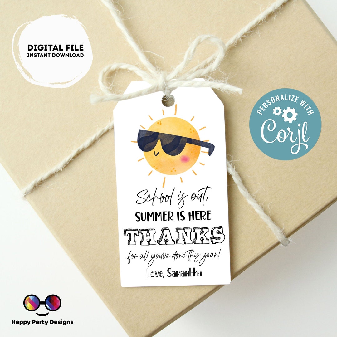 Teacher Appreciation Gift Tag Template | Editable Sunshine Thank You ...