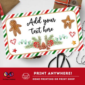 Christmas Place Cards Template | Cookie Exchange | Table Cards | Tent ...