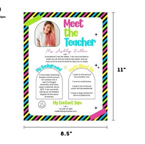 Editable Neon Meet the Teacher Templates Bundle | Meet the Teacher ...