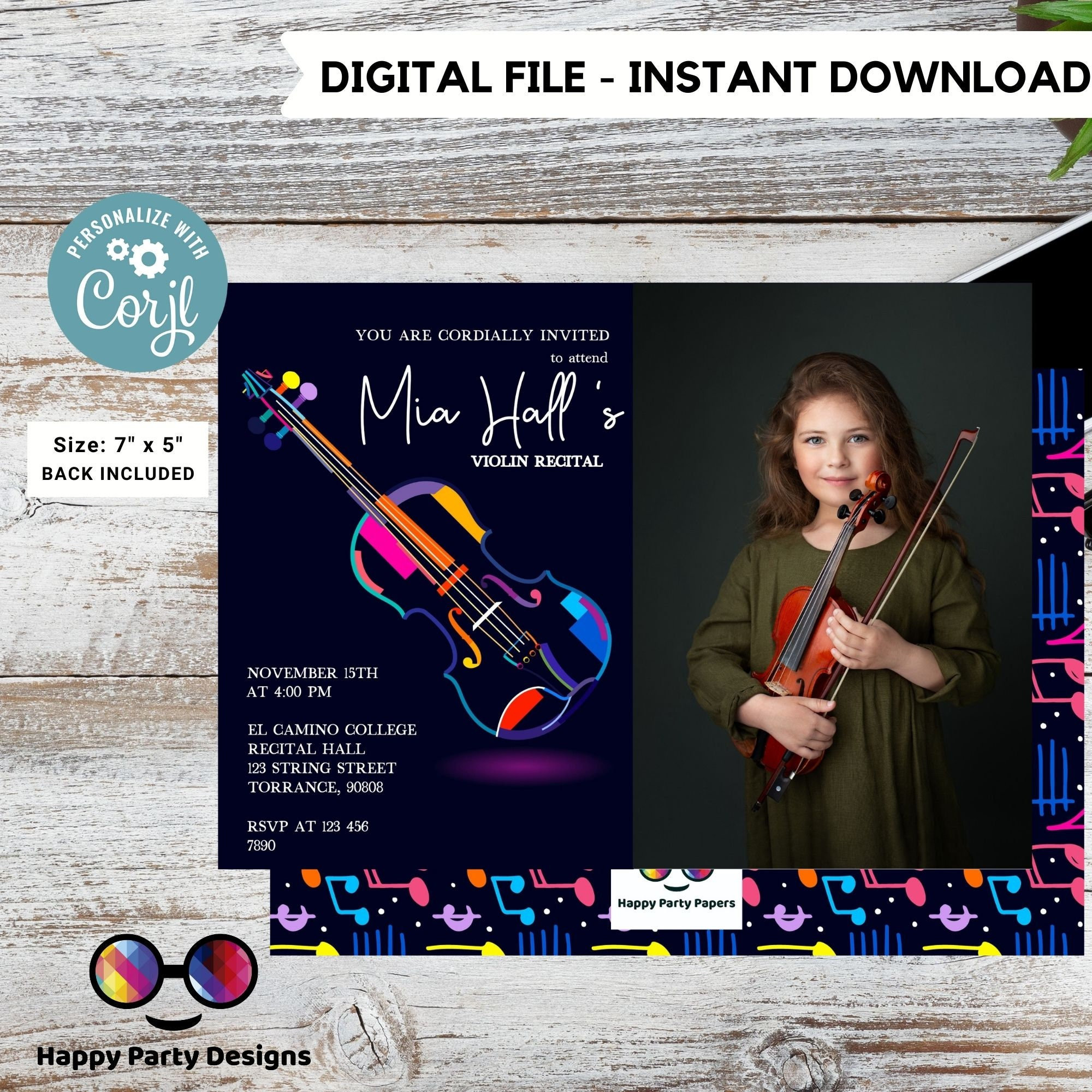 EDITABLE Violin Recital Invitation Template Orchestra - Etsy