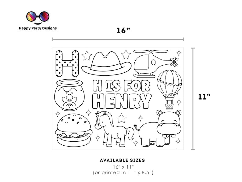 Editable Name Coloring Page | H is for | Personalized Name Alphabet ...
