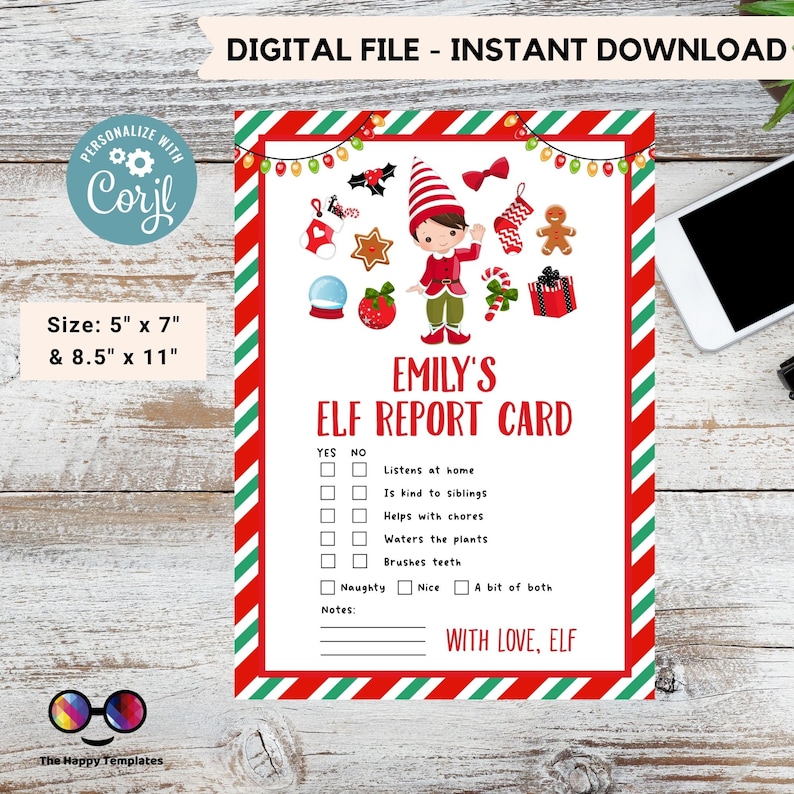 Editable Elf Report Card | Elf Letters Notes | Elf I'm Back From the ...