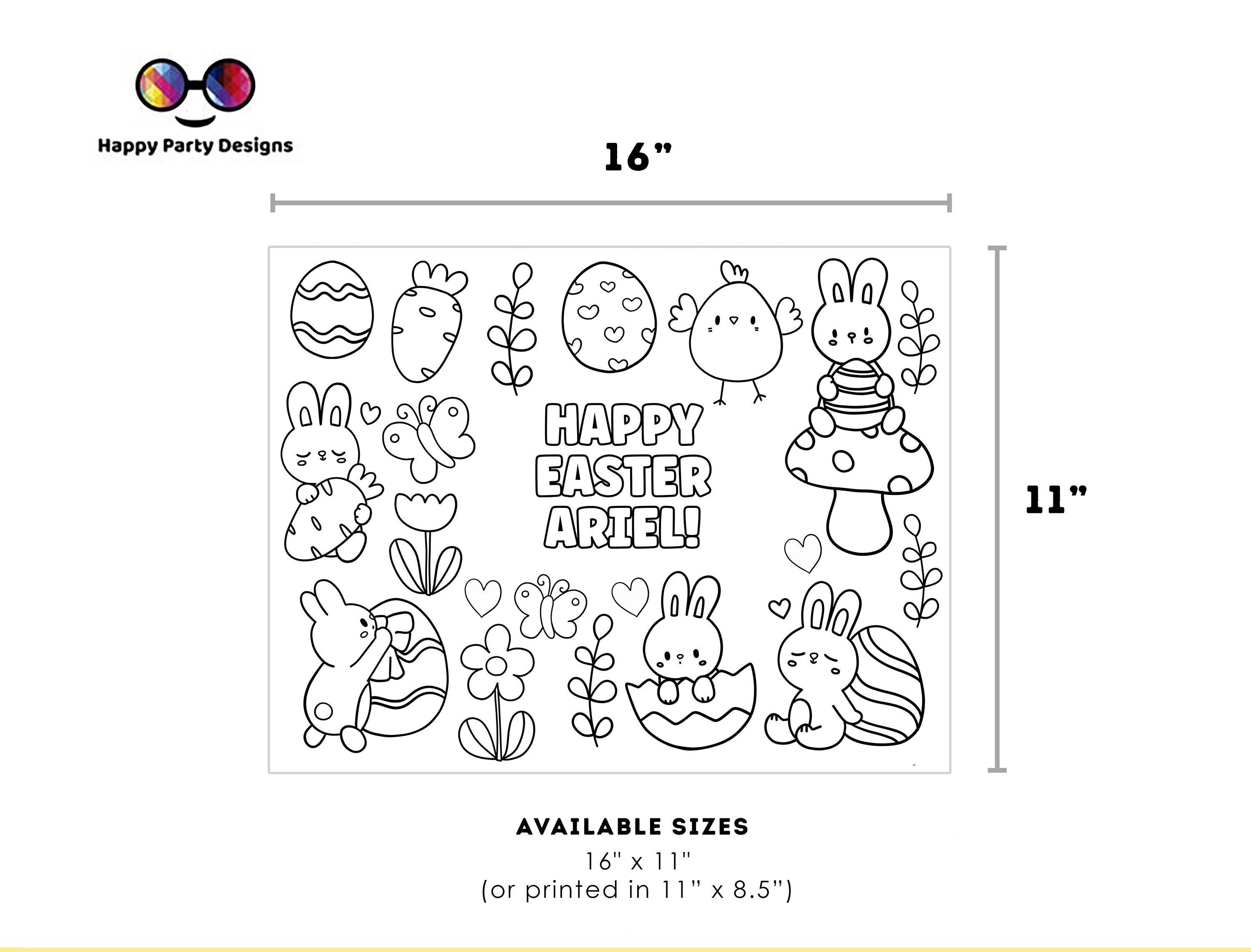 Editable Easter Hunt Coloring Page | Easter Bunny | Text 100% Editable ...