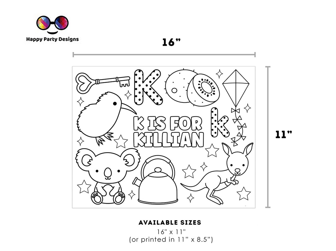 Editable Name Coloring Page | K is for | Personalized Name Alphabet ...