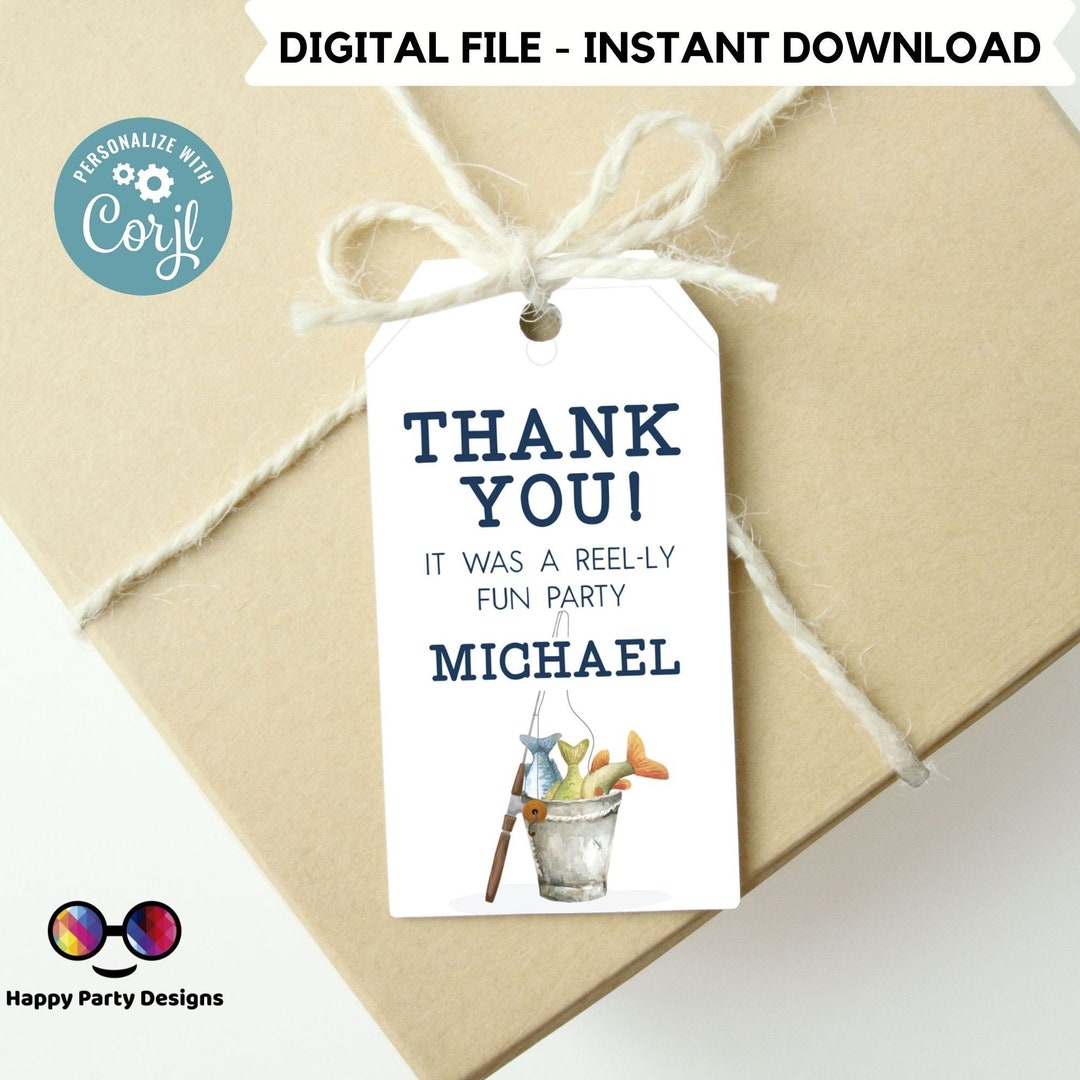 Editable Fishing Favor Tag | Birthday Favor Tags | Fishing Thank You ...